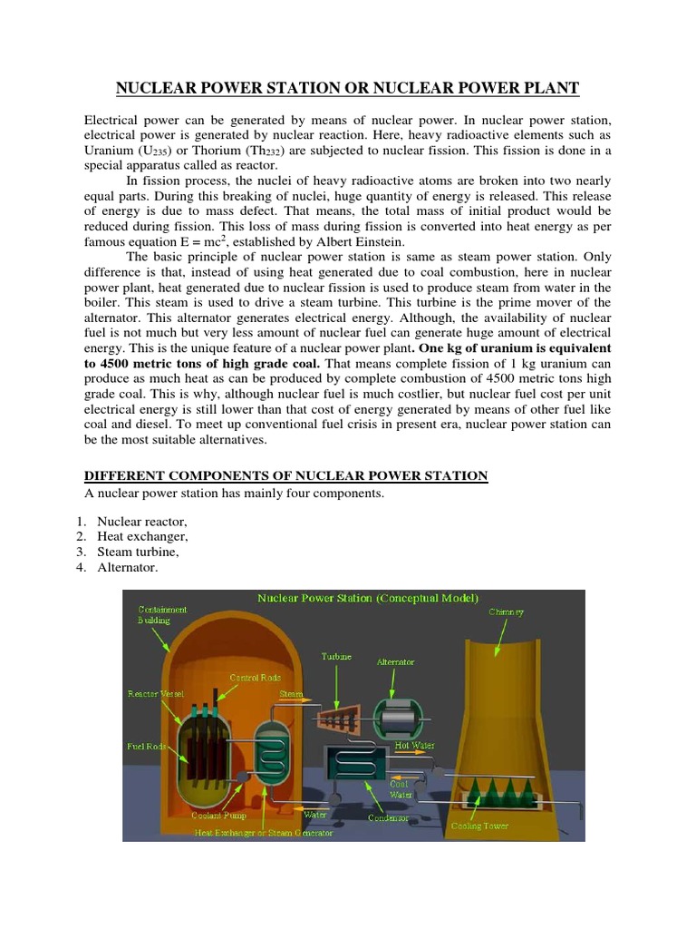 Nuclear Power Station or Nuclear Power Plant | PDF | Nuclear Fission ...