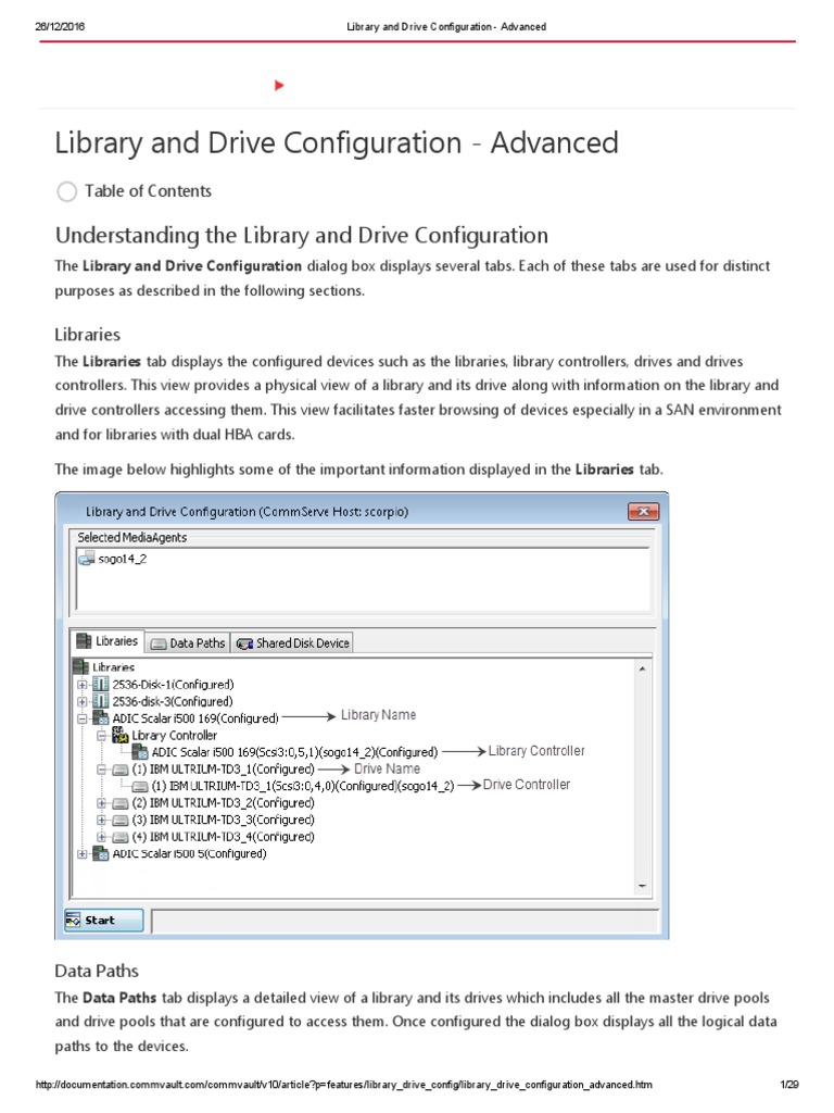 Commvault - Library and Drive Configuration - Advanced | PDF | Computer Data Storage | Library ...