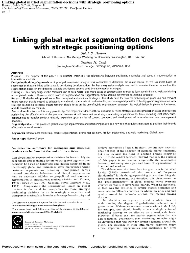 01 Linking - Global - Market - Segmenta PDF | PDF