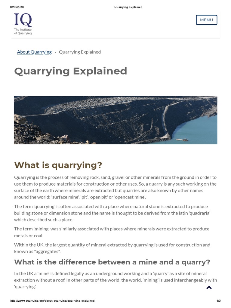 Quarrying Explained | PDF | Mining | Rock (Geology)