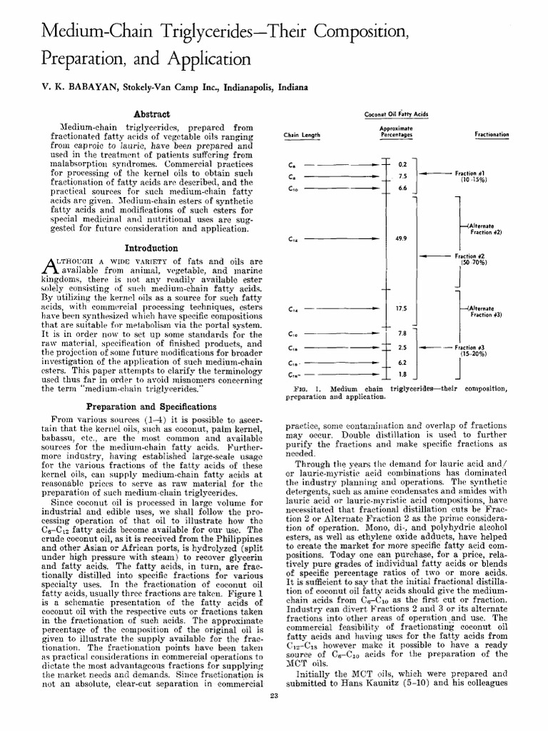 Medium-Chain Triglycerides-Their Composition, Preparation and ...