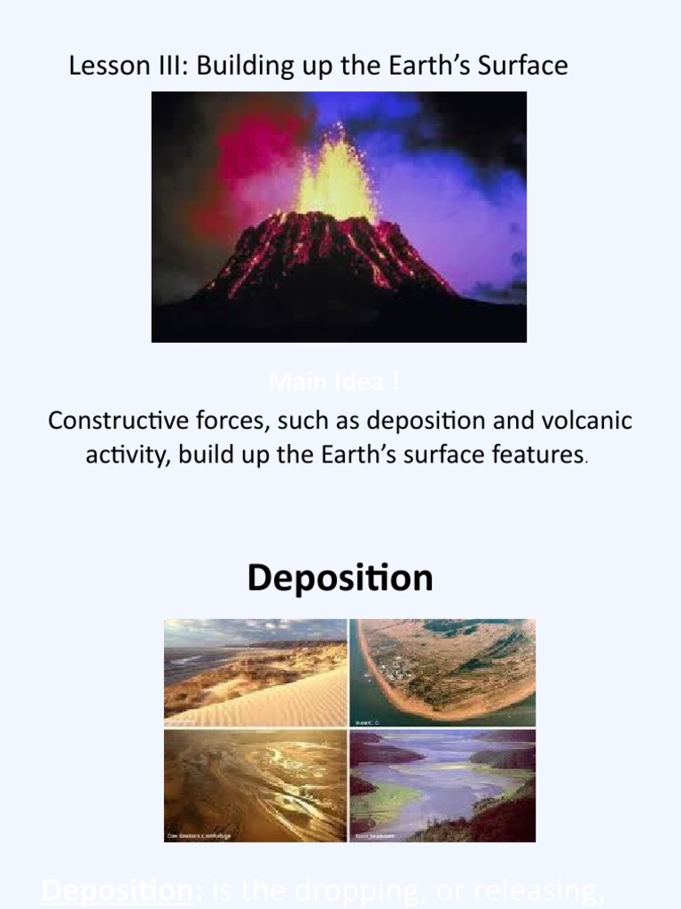Types of Earth Surface Deposition | PDF | Glacier | Magma