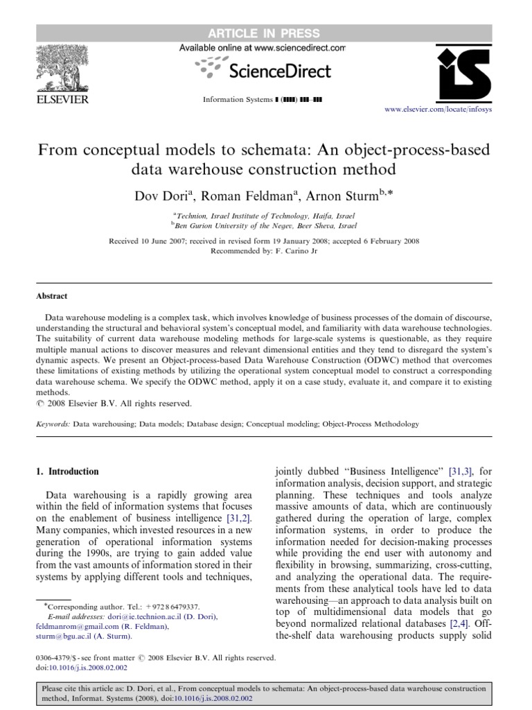 From Conceptual Models To Schemata: An Object-Process-Based Data ...