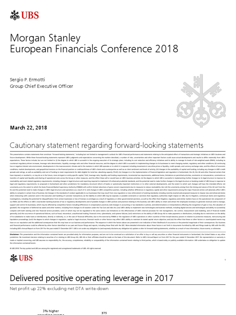 Morgan Stanley European Financials Conference 2018: March 22, 2018 ...