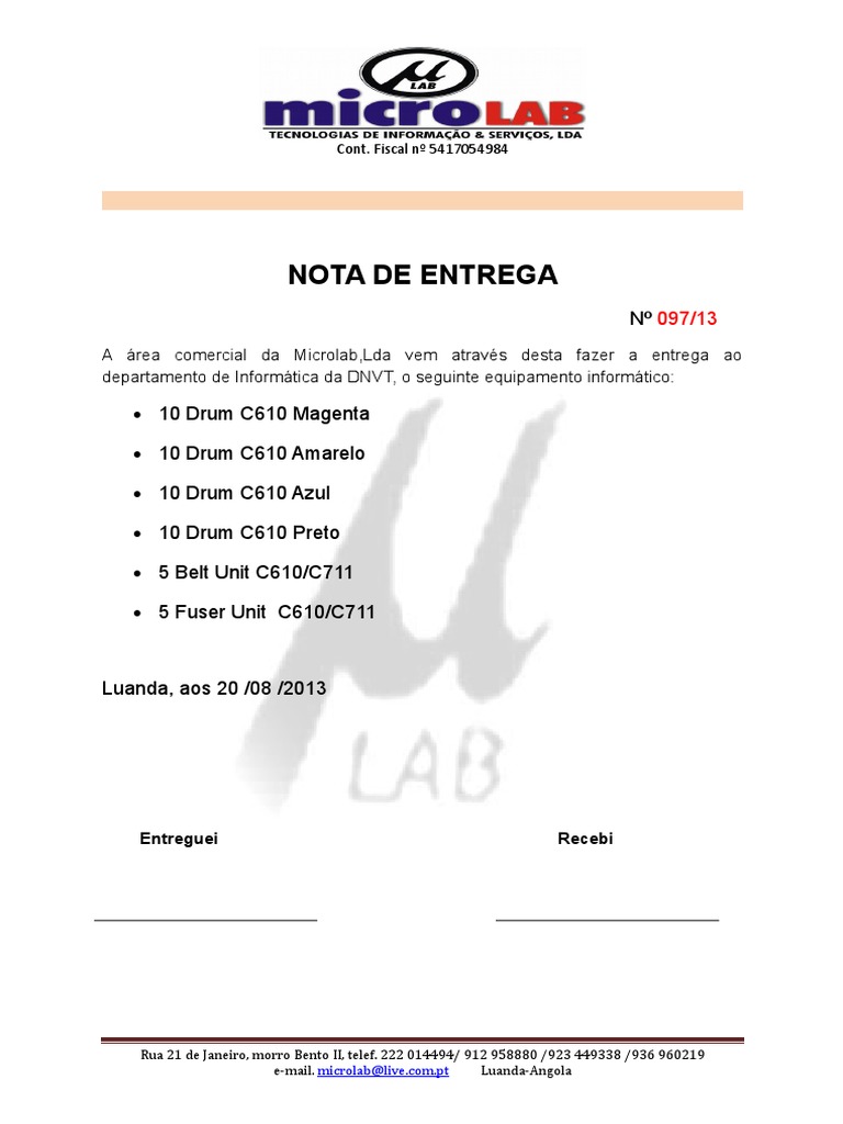 Nota de Entrega-97 | PDF