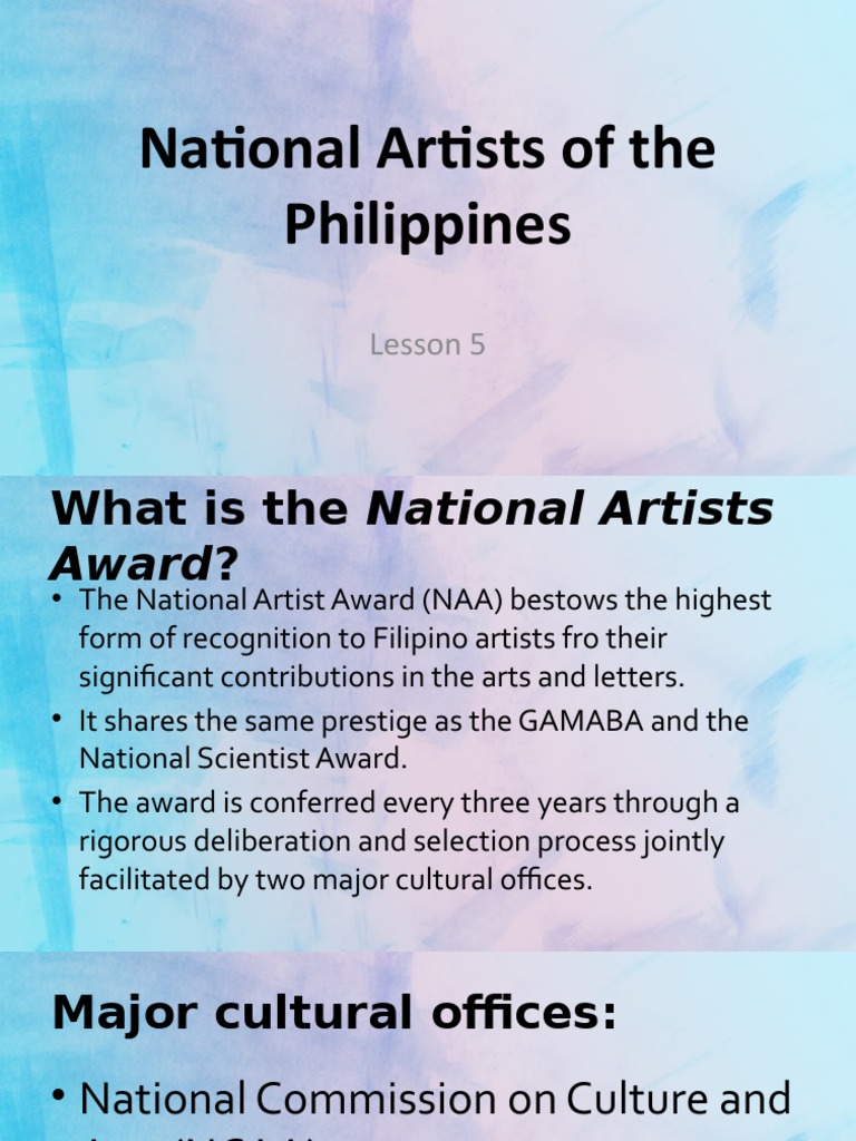 National Artists Award Overview | PDF | Sculpture | Paintings