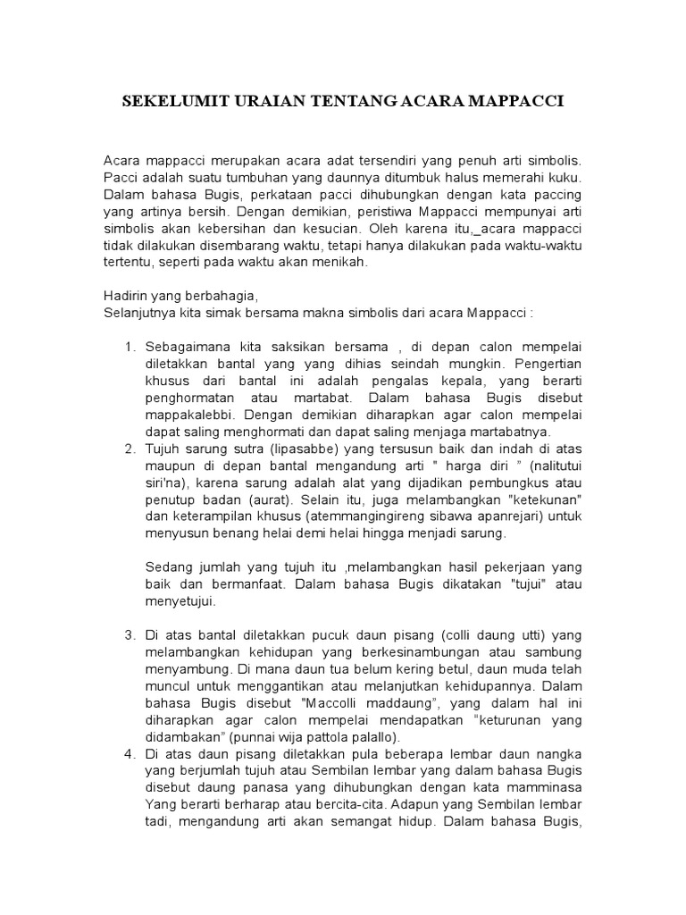 Mappacci | PDF | Seni & Disiplin Bahasa | Agama & Spiritualitas