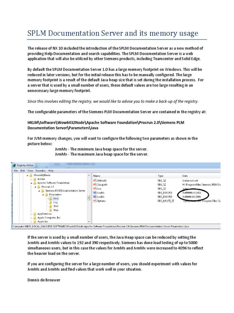 SPLM Documentation Server and Its Memory Usage | PDF