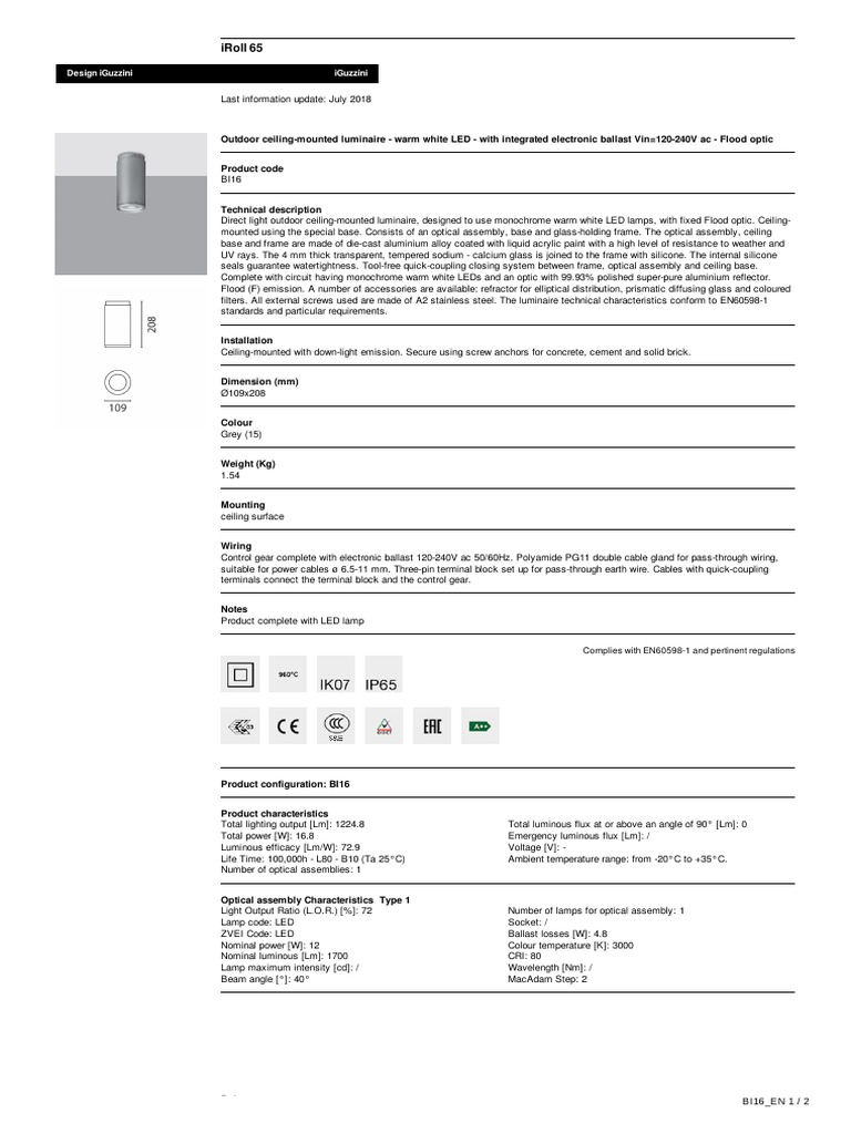Iroll 65: Design Iguzzini Iguzzini | Download Free PDF | Light Emitting ...
