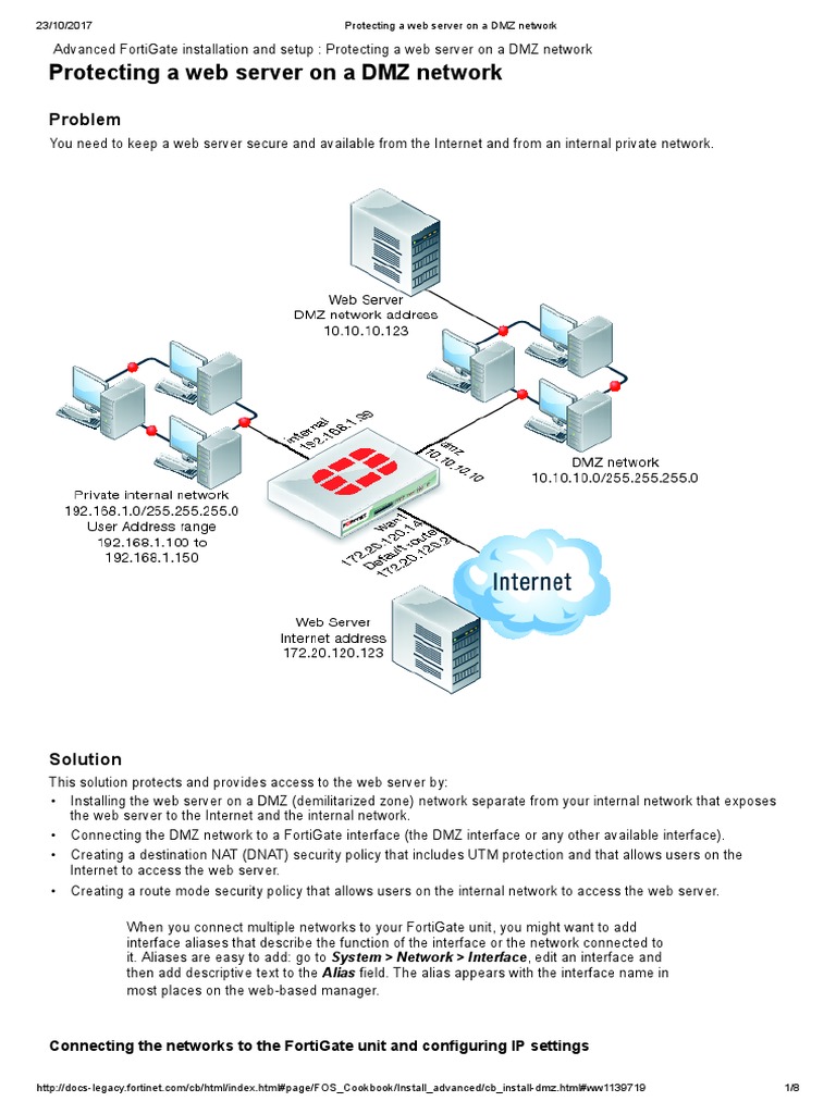 FortiGate DMZ Web Server Setup Guide | PDF | Ip Address | Transmission ...