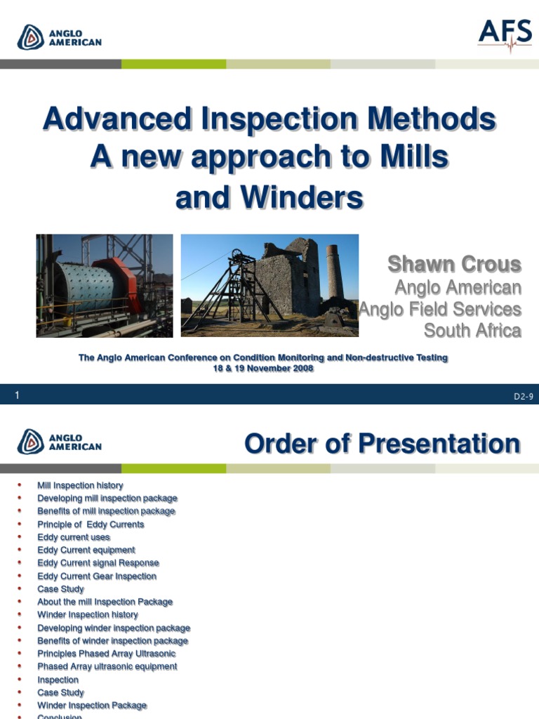 Advanced Inspection Methods for Mills | PDF | Medical Ultrasound | Gear