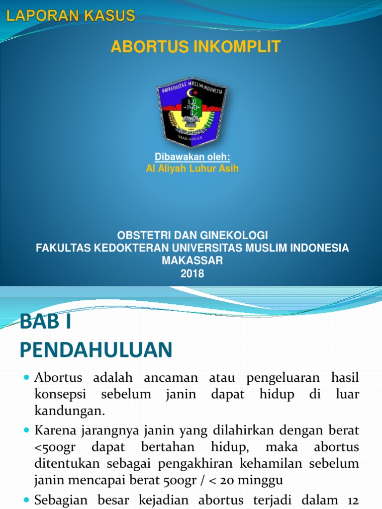 Laporan Kasus ''Abortus Inkomplit'' | PDF