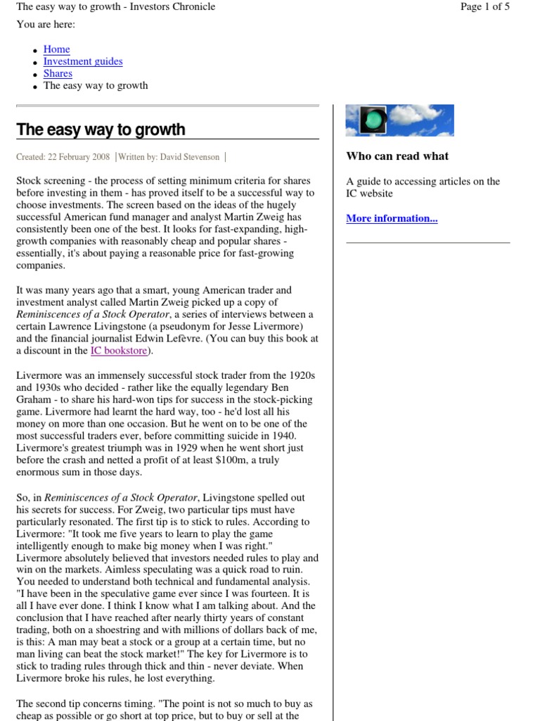 Martin Zweig | PDF | Investing | Stocks