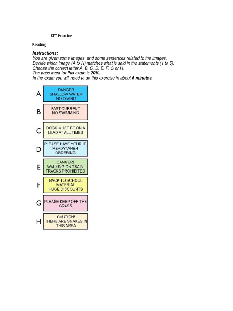 KET Practice Reading | PDF | Teaching Methods & Materials