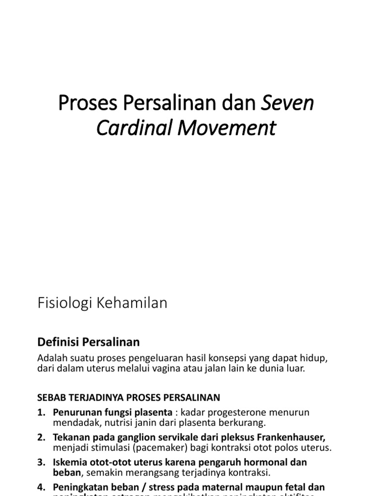 Persalinan Dan Seven Cardinal Movement | PDF