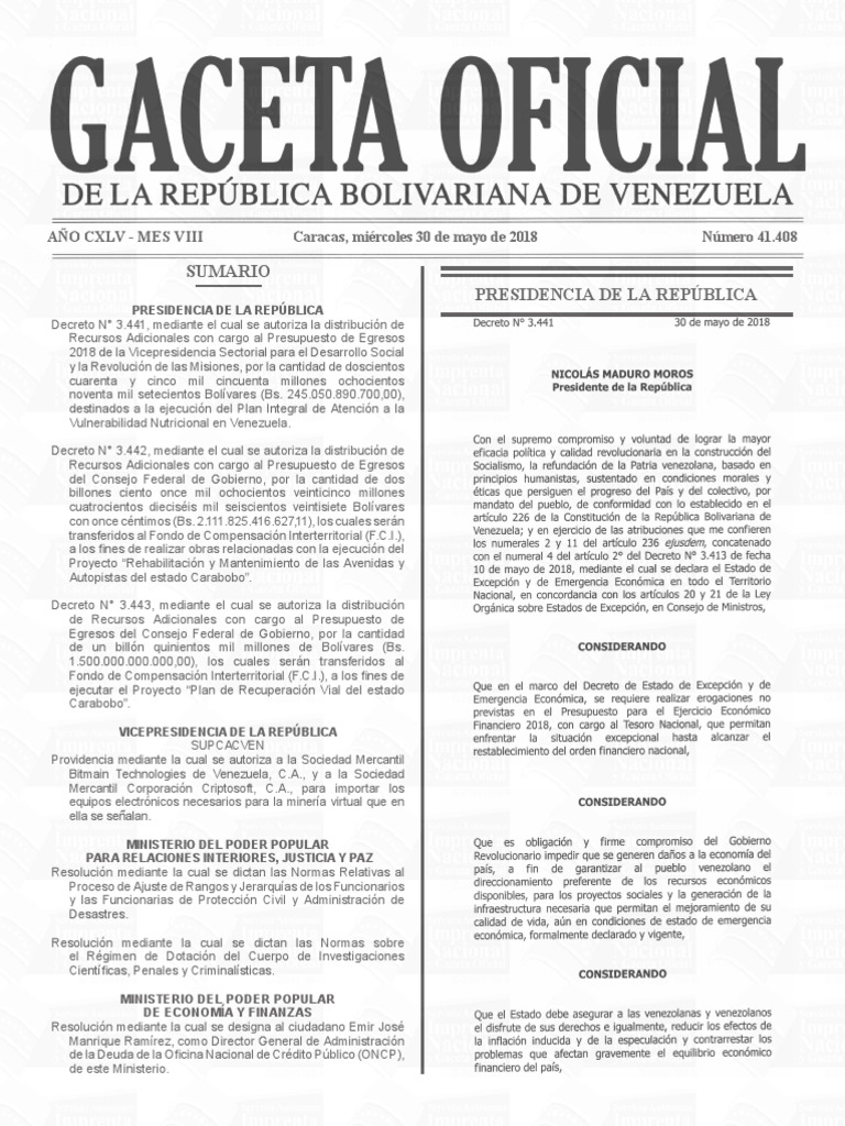 41 408 PDF | PDF | Venezuela | Gobierno