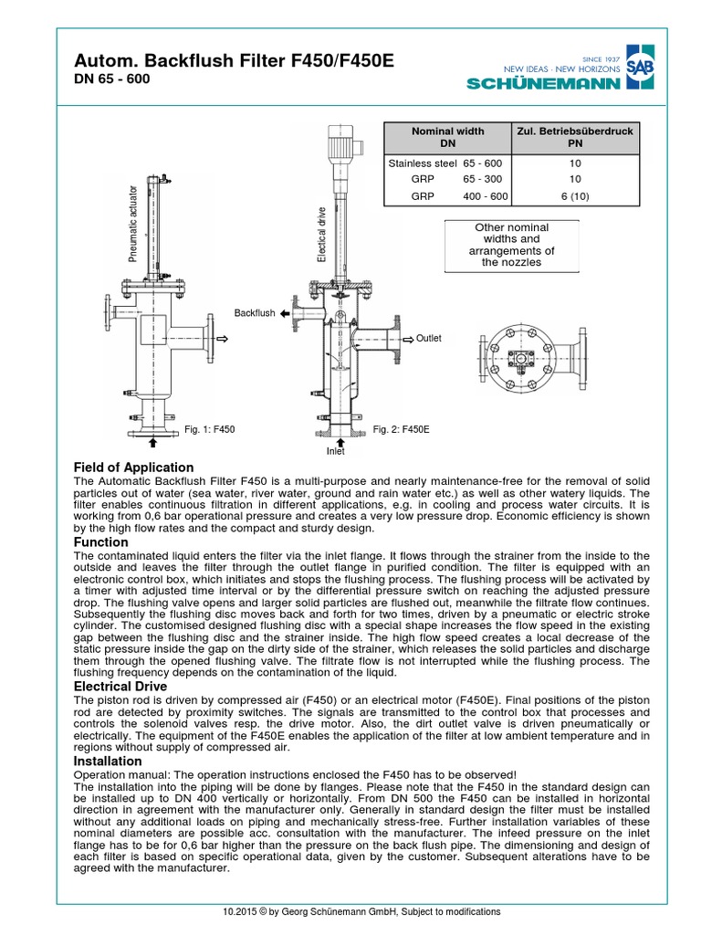 F450 en 04 | PDF | Valve | Filtration