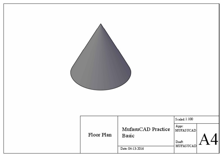 Floor Plan Mufasucad Practice Basic: Scaled: 1:100 | PDF