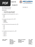 CH 3 Matrices Multiple Choice Questions With Answers | PDF | Matrix ...
