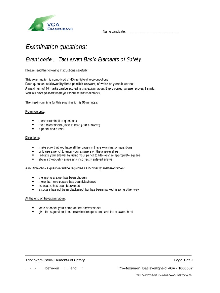 Proefexamen Basisveiligheid VCA PDF Toxicity Multiple, 44% OFF