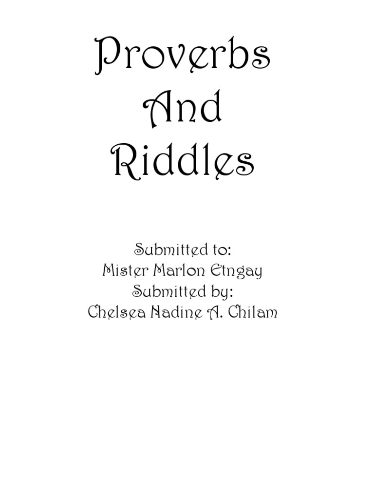 Riddles | PDF | Self-Improvement