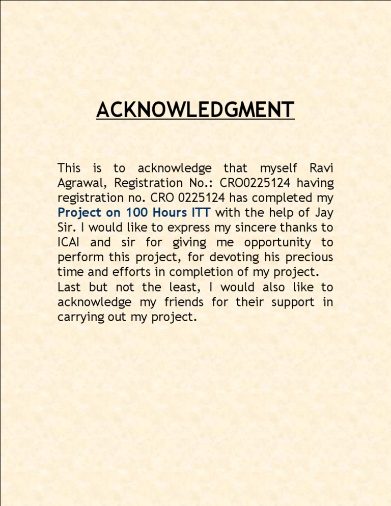 Acknowledgment | PDF