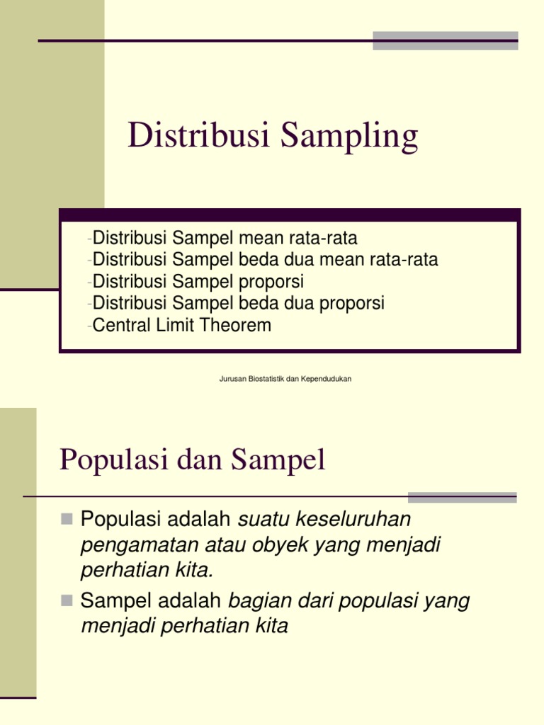 Distribusi Sampel Proporsi dan Rata-rata | PDF | Kesehatan Holistik