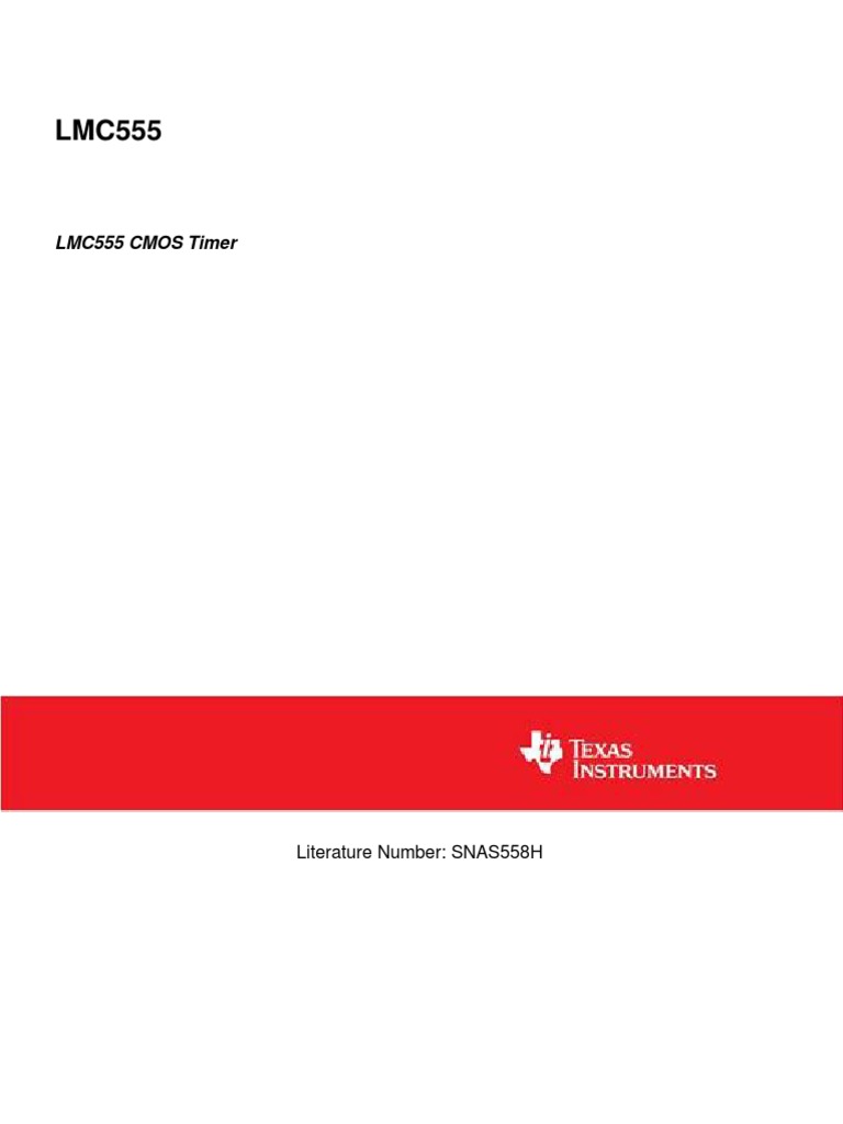 LMC555 CMOS Timer: Literature Number: SNAS558H | PDF | Electromagnetism ...