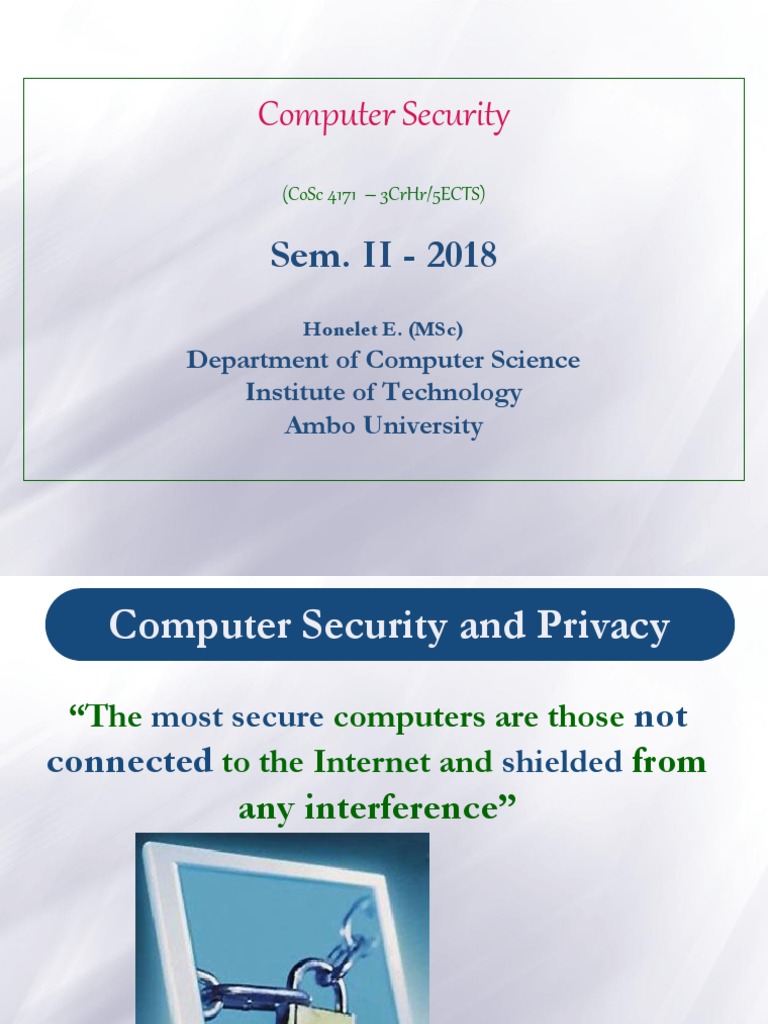 Chapter 1 | PDF | Vulnerability (Computing) | Computer Security