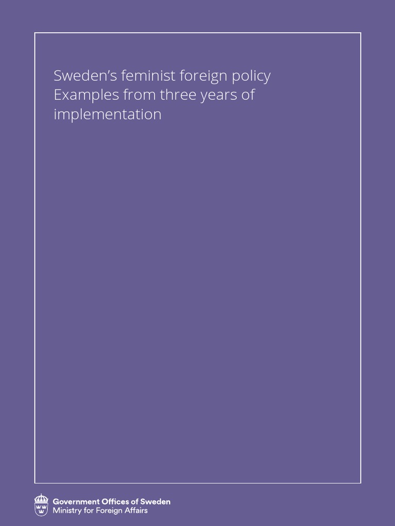 Swedens Feminist Foreign Policy Examples From Three Years of ...