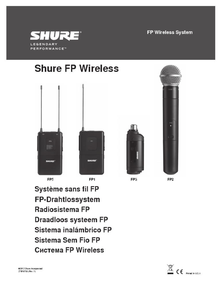 Shure FP Wireless System Manual | Download Free PDF | Microphone ...