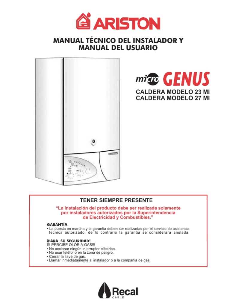 Instrucciones Caldera Ariston.pdf | Tap (Válvula) | Caldera