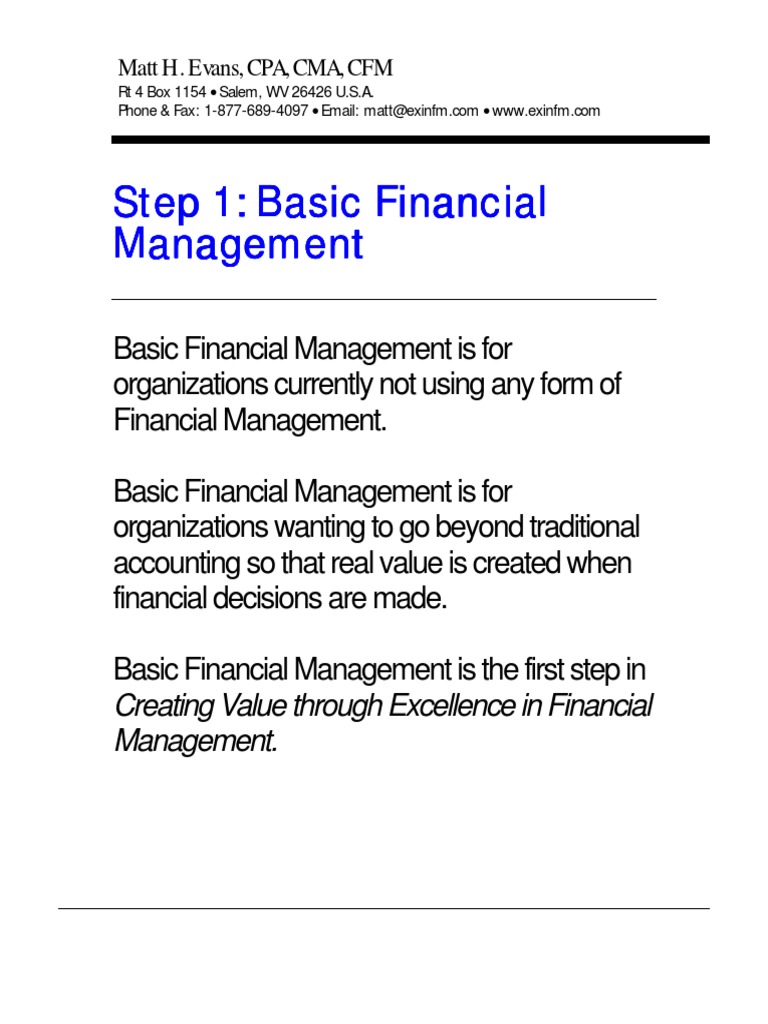 Step 1: Basic Financial Step 1: Basic Financial Step 1: Basic Financial ...