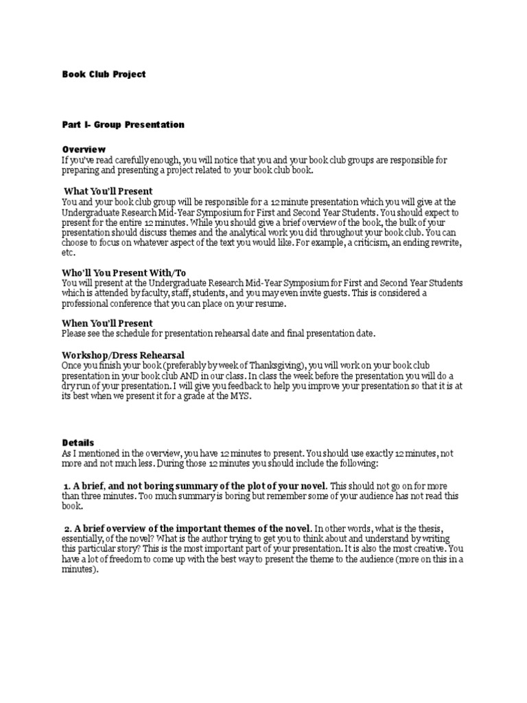 Book Club Project | PDF