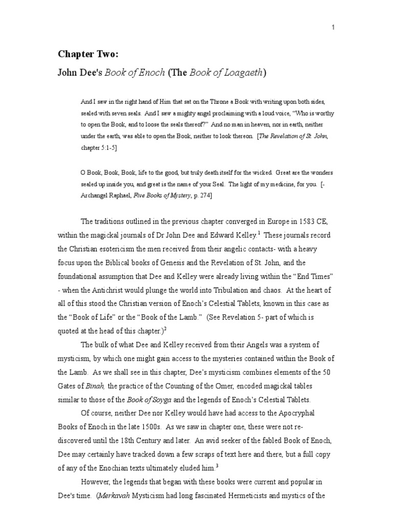 John Dee's Book of Enoch (The Book of Loagaeth) : Chapter Two | PDF ...