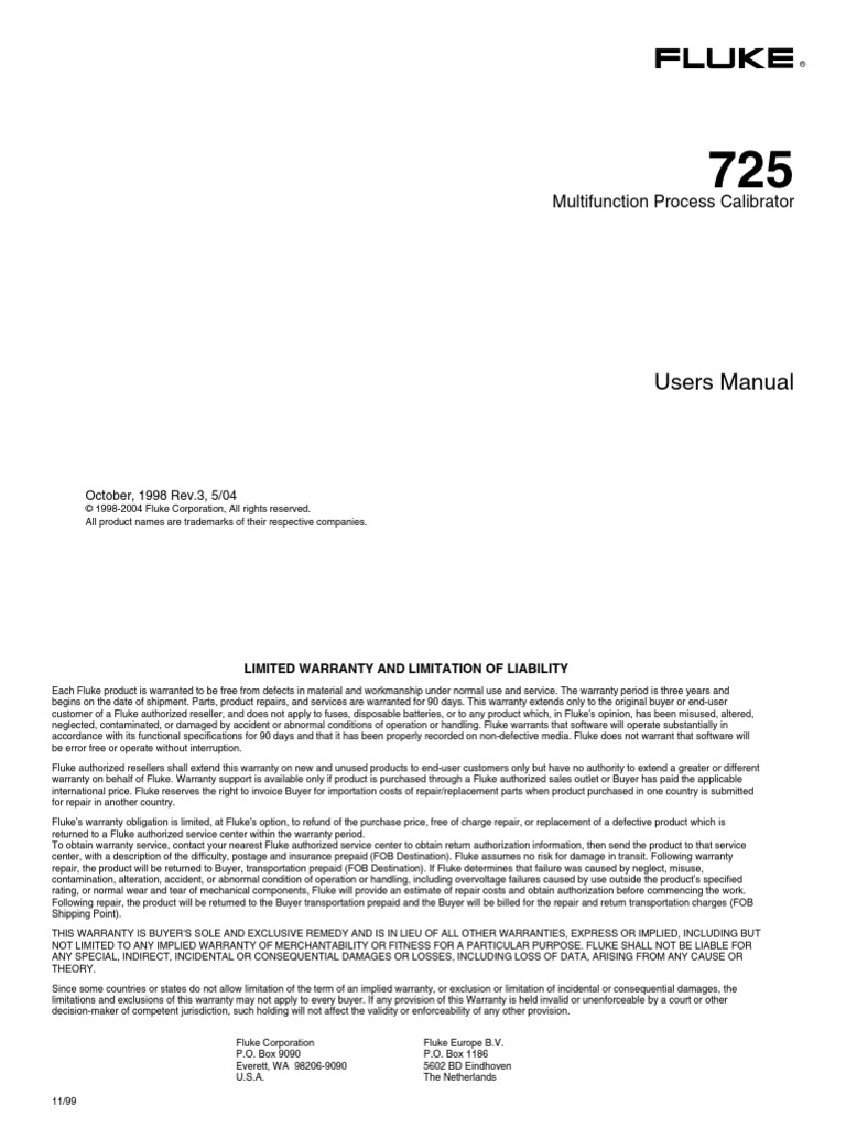 Fluke 725 Manual en PDF | PDF | Thermocouple | Calibration