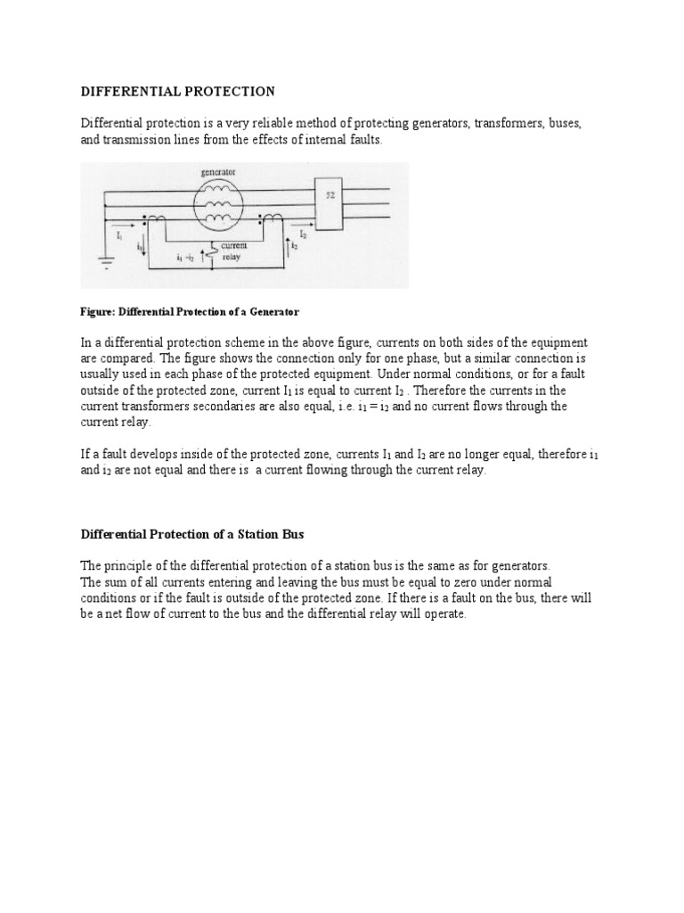 Differential protection of generators and transformers | PDF ...