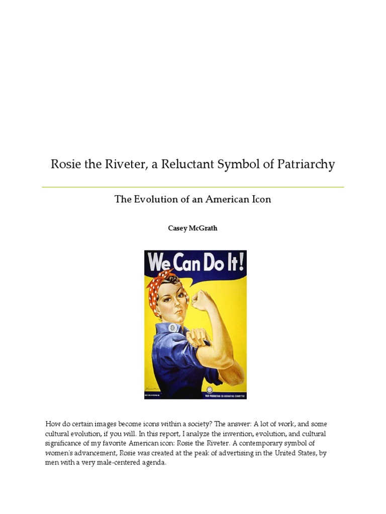 Rosie The Riveter, A Reluctant Symbol of Patriarchy | PDF | Advertising ...