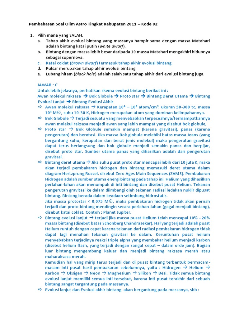 Solusi Osk Astronomi 2010 | PDF