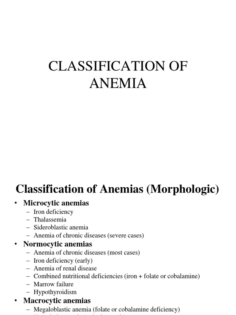 LO 1 Classification of Anemia | PDF