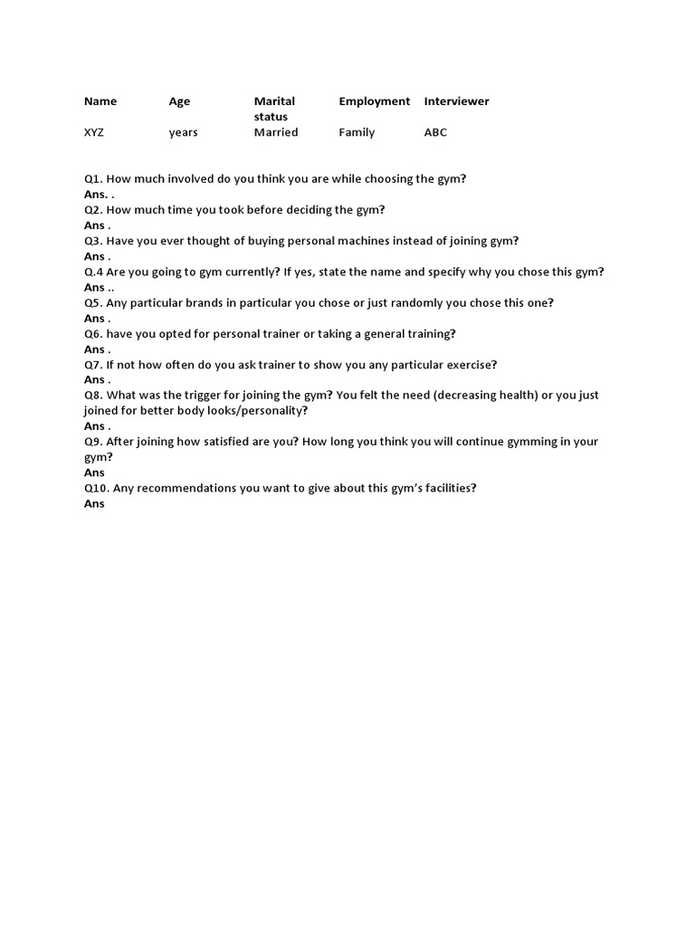 Name Age Marital Status Employment Interviewer | PDF