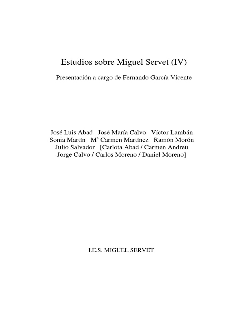 Estudios Sobre Miguel Servet | PDF | John Calvin | Inquisición