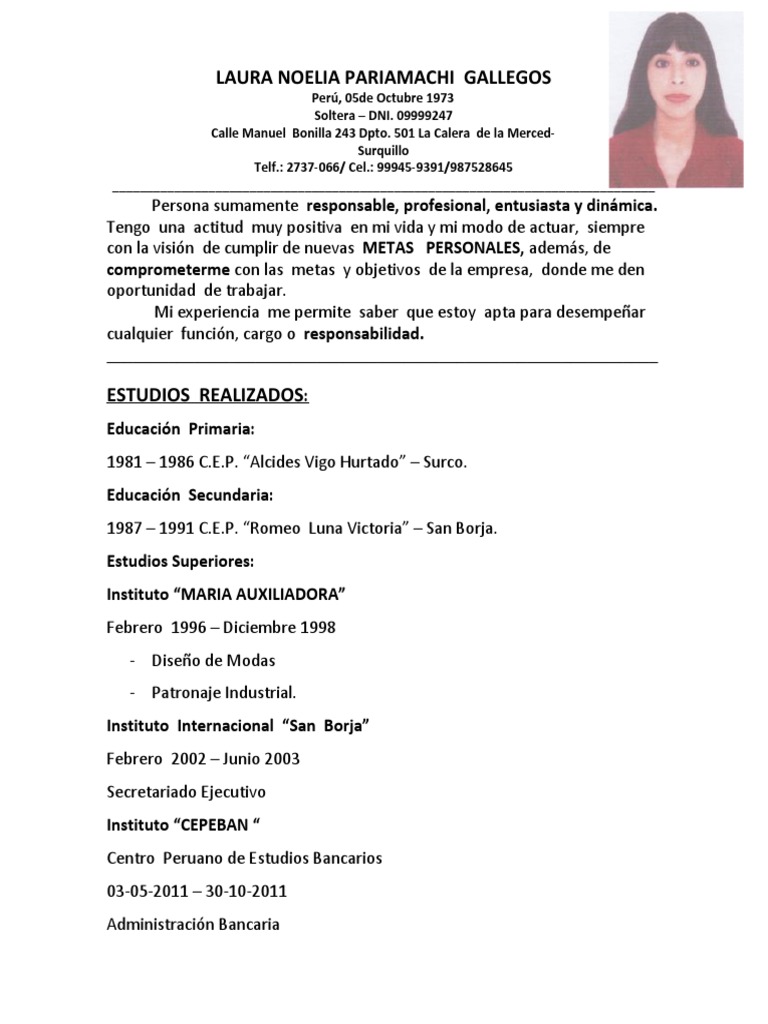 CV Noelia | PDF | Bancario | Educación avanzada