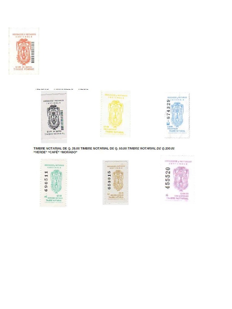Timbres forenses y notariales