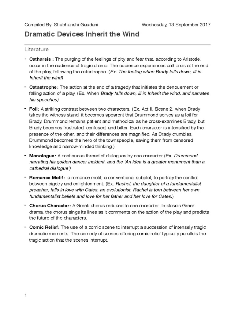 Dramatic Devices Inherit The Wind | PDF