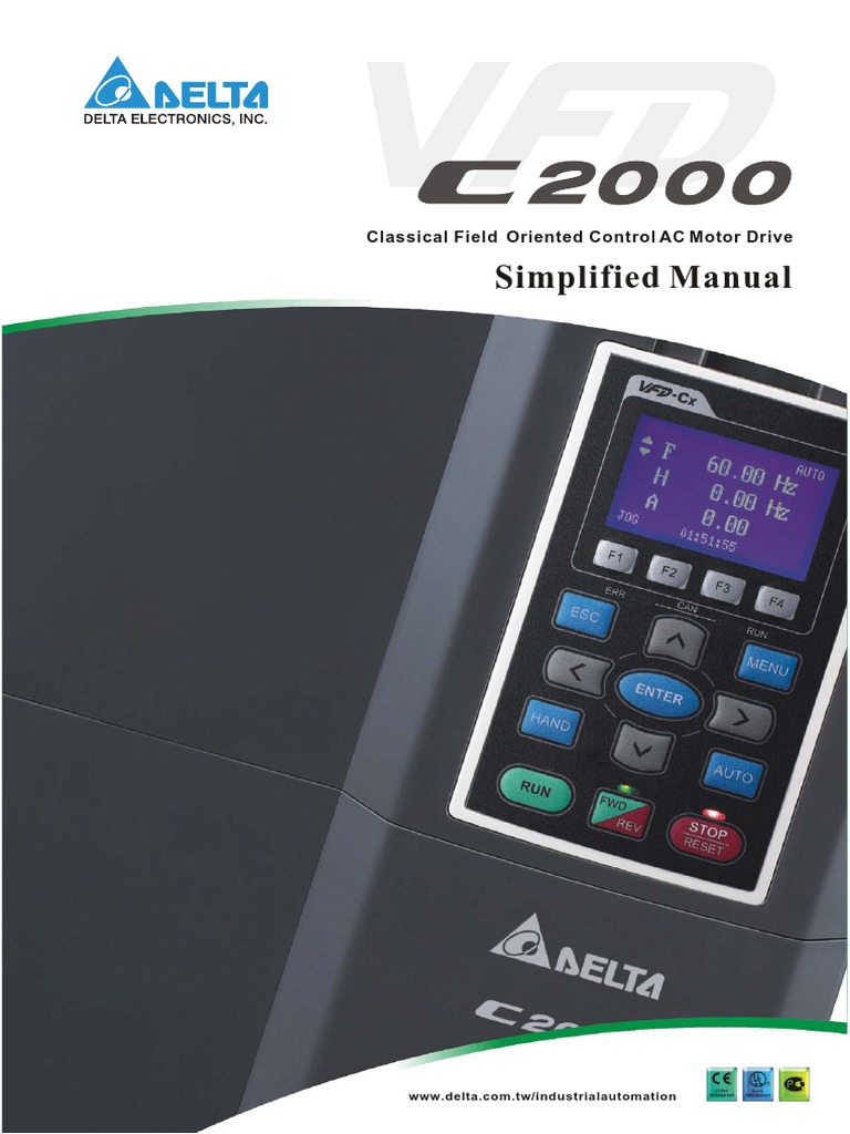 Delta Vfd c2000 Simplified Manual | Alternating Current | Power Supply