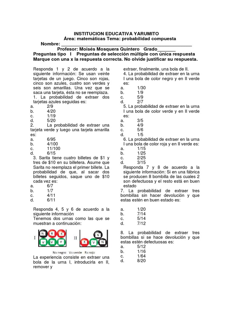 Probabilidad Compuesta | PDF | Probabilidad | Ocio