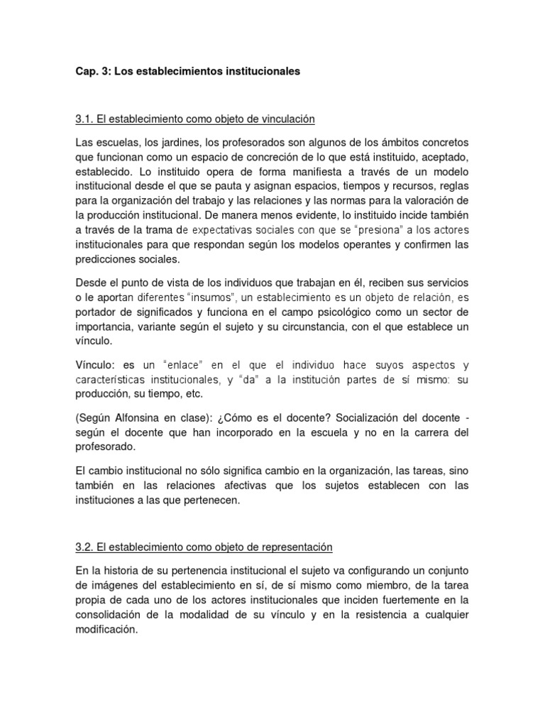 LIDIA FERNANDEZ - Analisis de Lo Institucional (Cap 3) | PDF ...