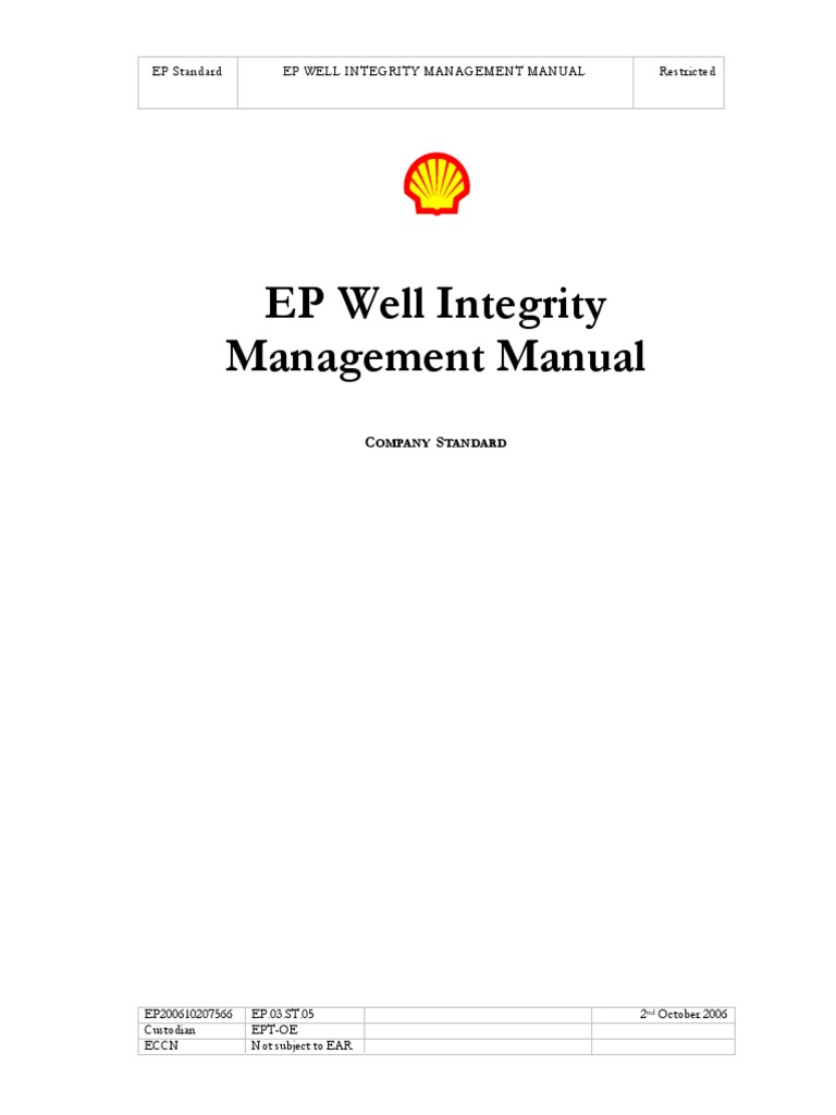 Well Integrity Management Manual | PDF | Casing (Borehole) | Integrity
