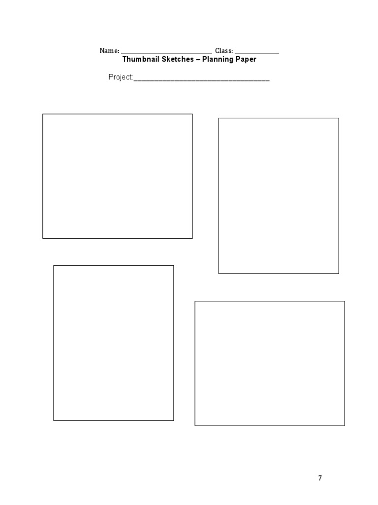 Thumbnail Sketches Planning Template | PDF